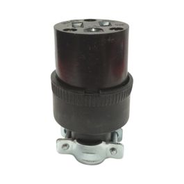 125V 15A 3 Pin Fem Plug Blk