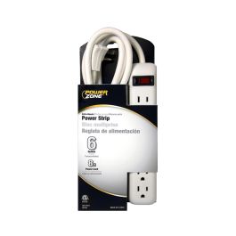 6 Outlet 8ft Power Strip Wht